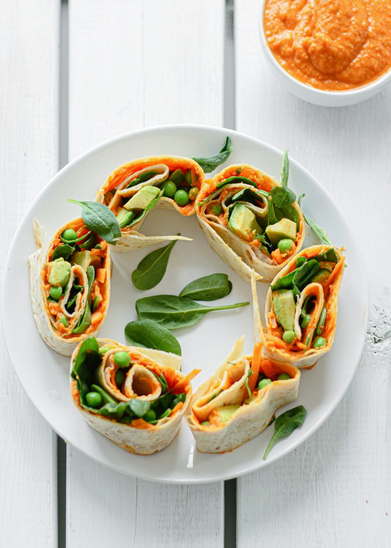 Wraps au Houmous de Poivron
